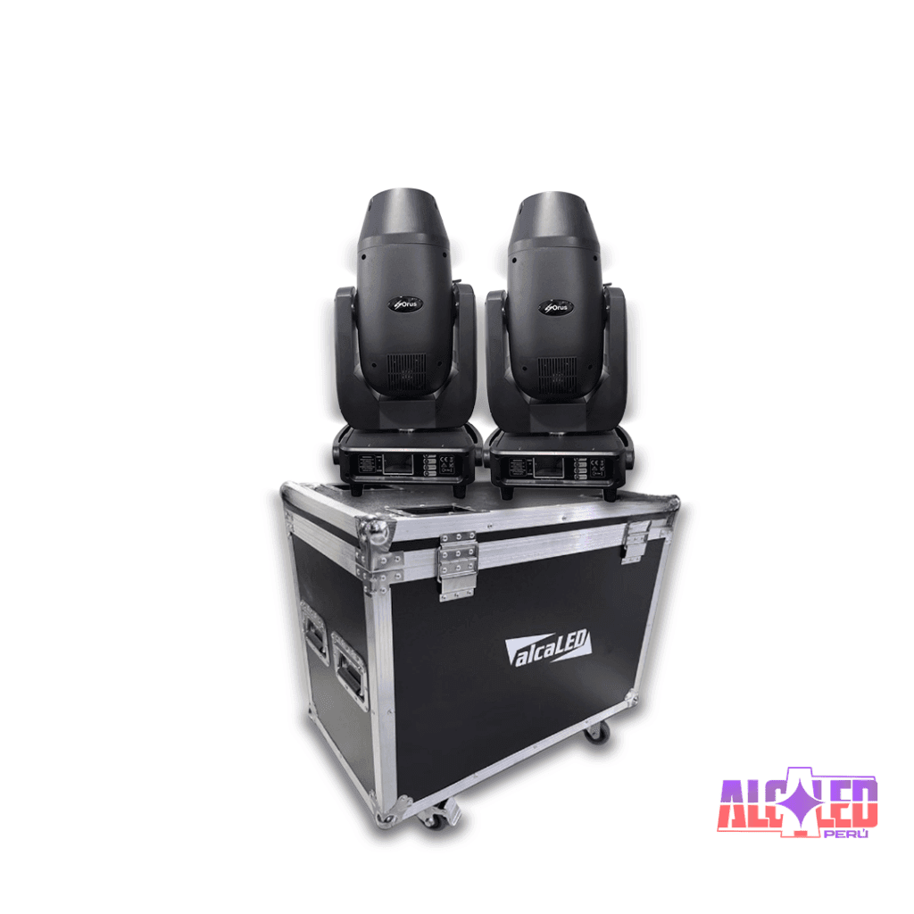 KIT 2 CABEZAS MOVILES ORUS 400W LED 3 EN 1 CMY + CTO - ALCALED PERÚ