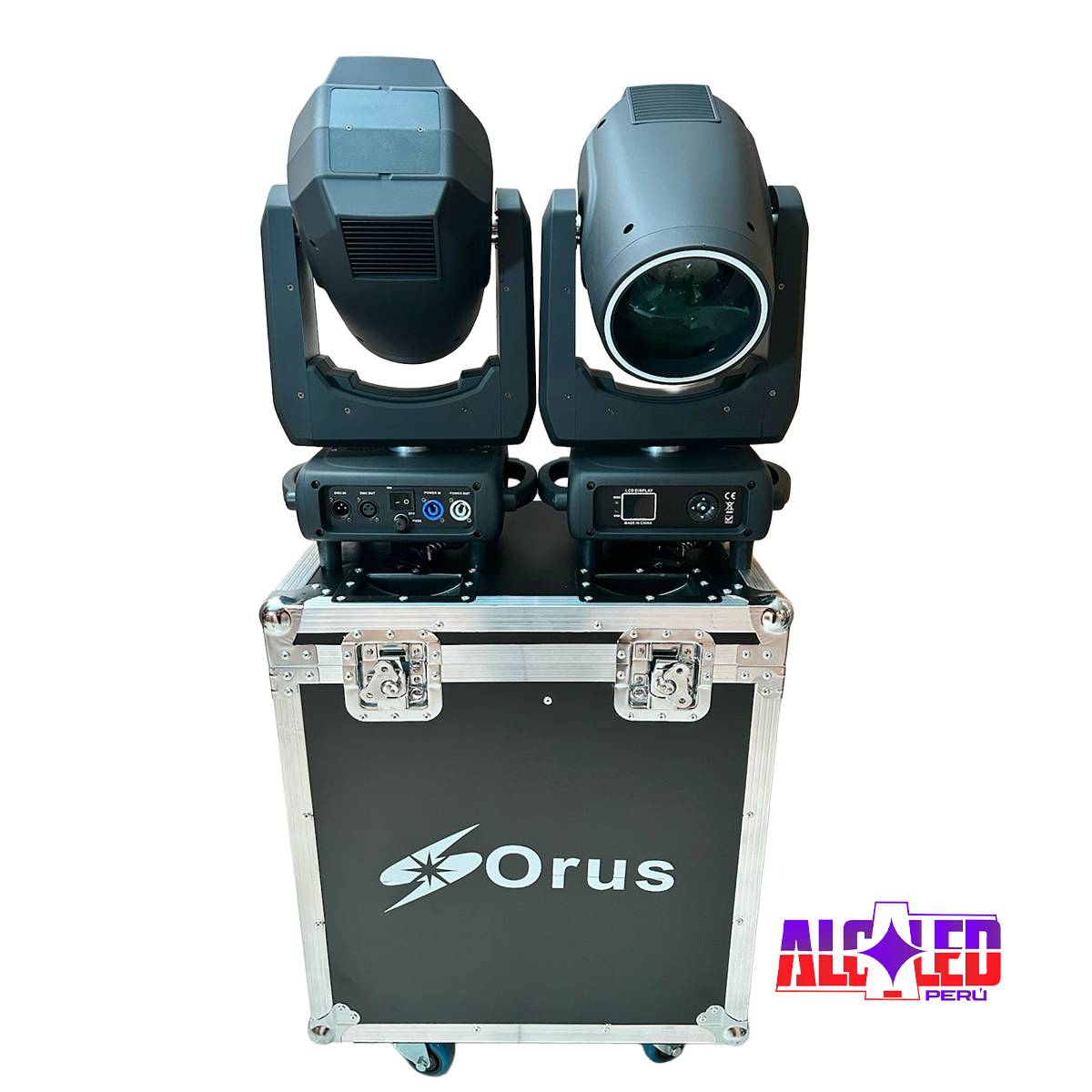 Kit 2 Cabezas Móviles Orus Beam 380w + Flightcase - ALCALED PERÚ