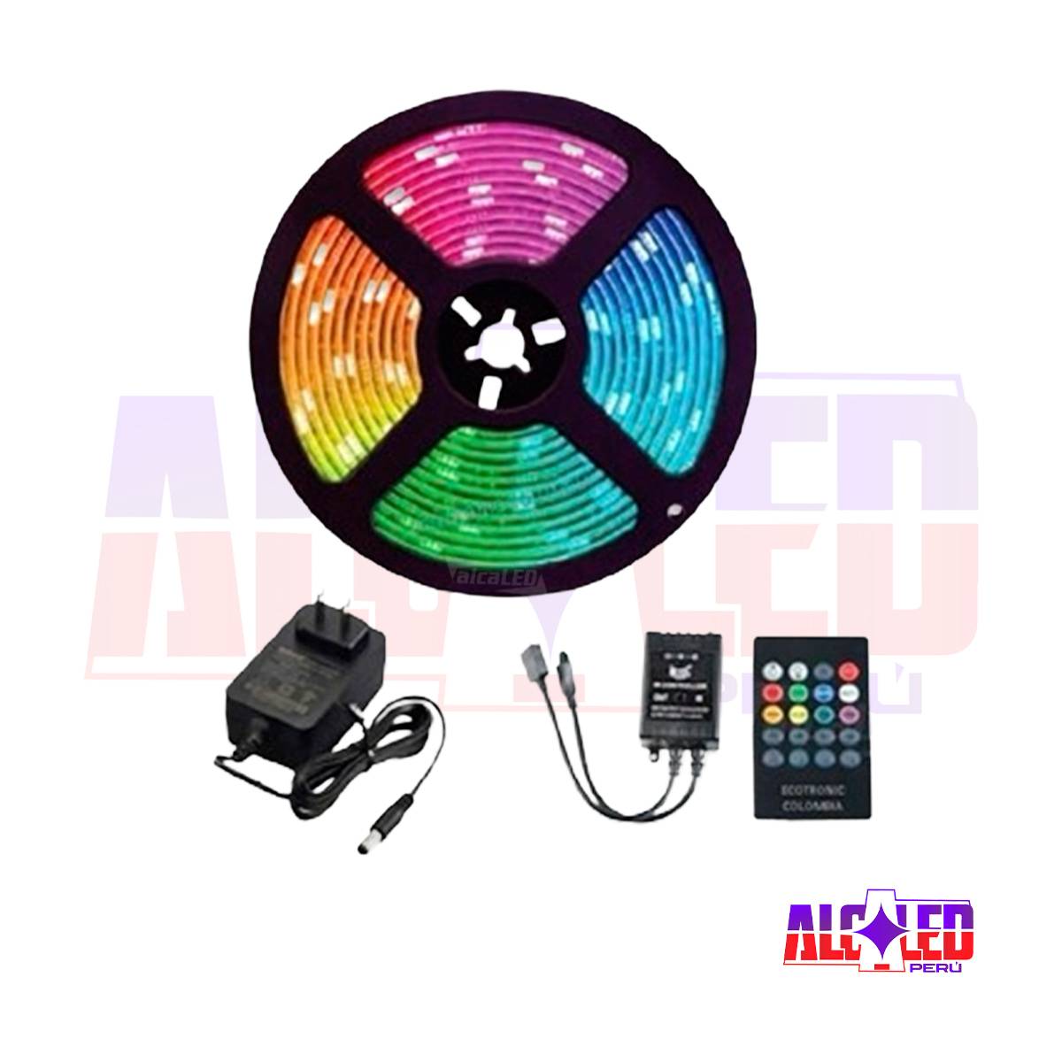 CINTA LED RÍTMICA RGB COMPLETO - ALCALED PERÚ