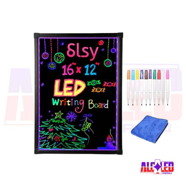 PIZARRA LED 30X40CM A CORRIENTE CON PLUMONES - ALCALED PERÚ